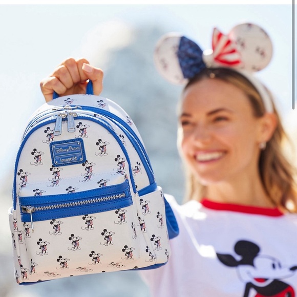 Loungefly | Bags | Combo Mickey Mouse America Loungefly Backpack With ...